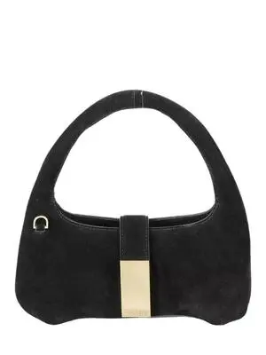 MOULIEBRE MOULIEBRE Logo Plaque Suede Tote Bag
