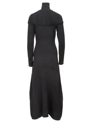 Isaia Ribbed High-neck Maxi Dress - Black