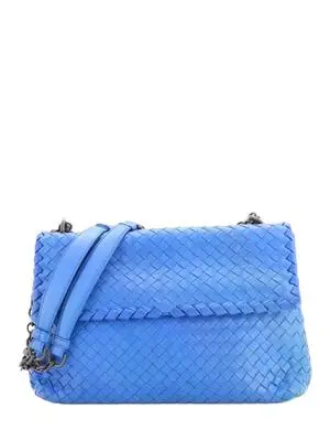 Bottega Veneta Olimpia Intrecciato Nappa Medium Crossbody Bag - Blue
