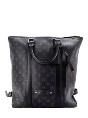 LOUIS VUITTON Monogram Eclipse Canvas Tote Backpack - Black