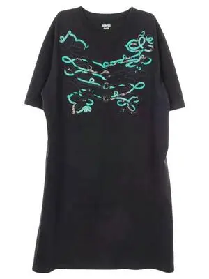 Hermès Short-sleeved Round Neck Dress With Trim - Black