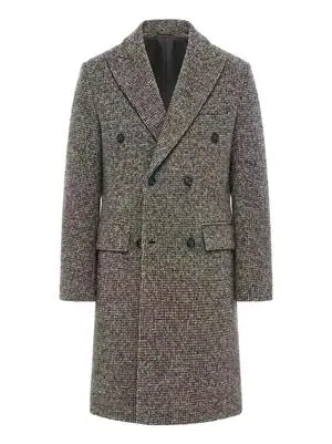 PAOLO PECORA Double-breasted Wool Coat - Brown