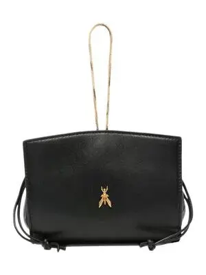 Patrizia Pepe Logo-plaque Drawstring Clutch Bag - Black