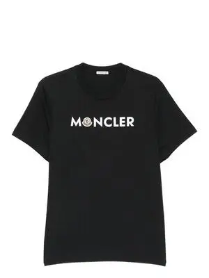 Moncler Logo Cotton T-shirt Blue