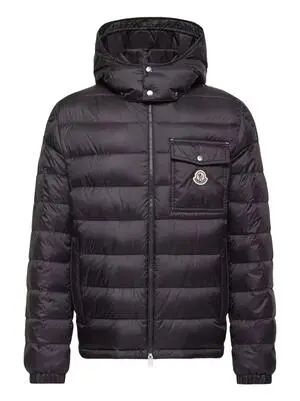 Moncler Short Quilted Puffer Jacket With Hood - Blue