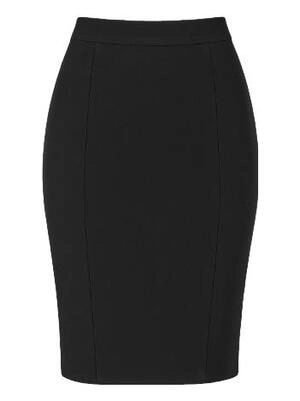 CONQUISTA Polished Stretch Pencil Skirt - Black