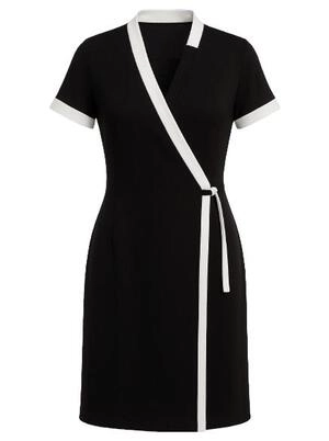 CONQUISTA And White Wrap Dress - Black