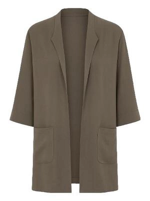 CONQUISTA Open Front Khaki Cardigan - Green