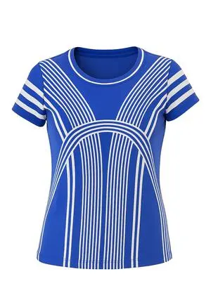 CONQUISTA Graphic Jersey Top With Short Sleeves - Blue