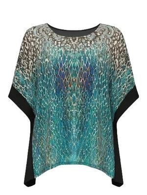 CONQUISTA Oversized Sleeveless Printed Top - Black