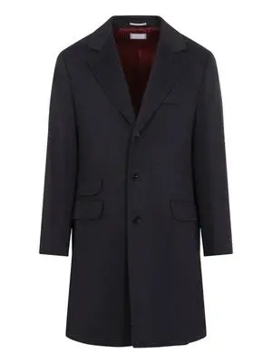 Brunello Cucinelli Double-breasted Virgin Wool Peacoat - Grey