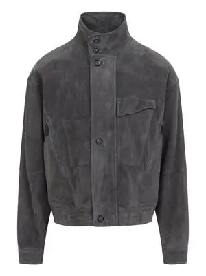 Giorgio Armani Goat Leather Blouson Jacket - Grey