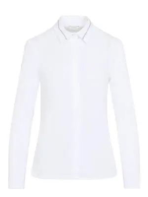 Peserico Bi-material Cotton Blend T-shirt - White