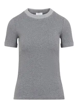 Peserico Stretch Cotton Rib T-shirt - Grey