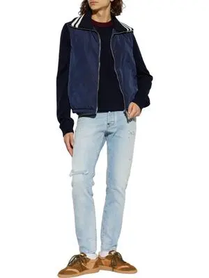 Dsquared2 Crewneck Sweater With Textured Logo - Navy