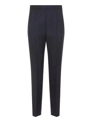 JIL SANDER Slim-fit Wool Tailored Pants With Straight Leg - Blue