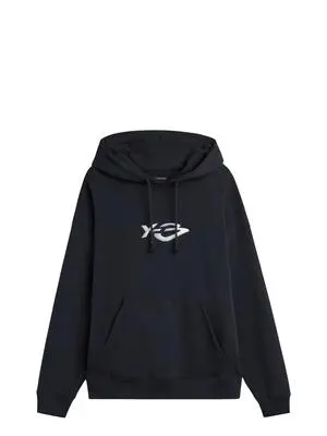 Y3 Cotton Hooded Pullover With Logo - Black