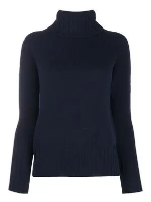 DRUMOHR 100% Merino Wool Turtleneck Sweater - Navy