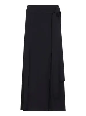 Studio Nicholson Belted Knife Pleat Midi Skirt - Black