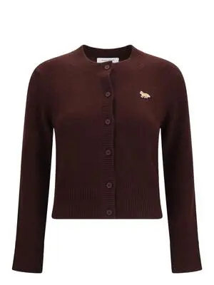 Maison Kitsuné Baby Fox Wool Cardigan - Brown