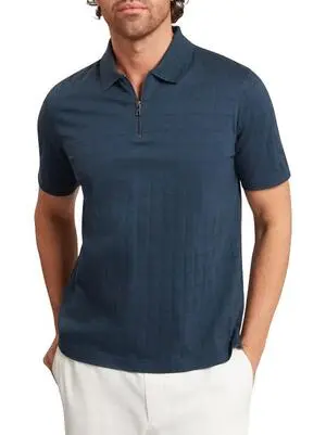 Ted Baker London Victor Quarter Zip Polo - Mid-navy
