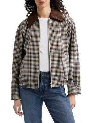 Rails York Corduroy Collar Check Jacket - Mocha Check