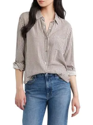 Rails Josephine Gingham Button-up Shirt - Espresso Gingham
