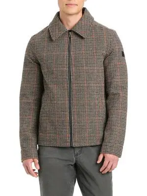 Vince Camuto Plaid Flannel Zip Jacket - Sienna Houndstooth