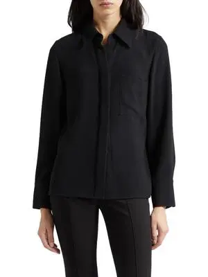 Vince Long Sleeve Button-up Shirt - Black