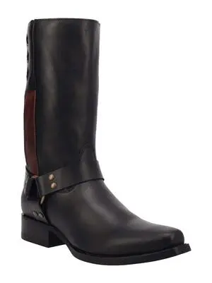 DINGO Patriot Leather Harness Boots - Black