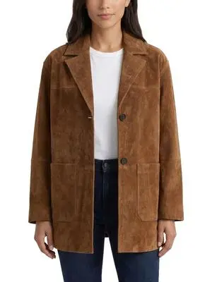 NVLT Patch Pocket Suede Jacket - Cognac