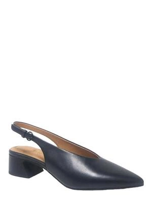 Gentle Souls Ginette Slingback Pumps - Black Leather