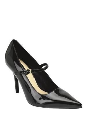 Nine West Gorjus Pointed Toe Pump With Buckle Strap - Black