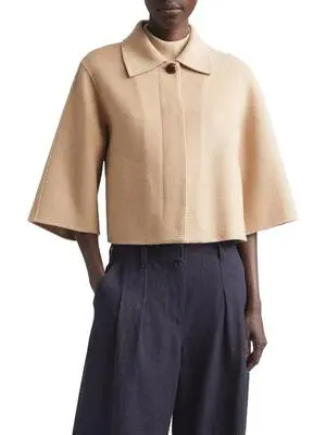 Lafayette 148 New York Double Face Wool & Cashmere Crop Jacket - Natural
