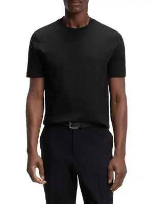 BOSS Thompson Solid Cotton T-shirt - Black