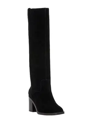 Lucky Brand Adana Knee High Suede Boot - Black Suede