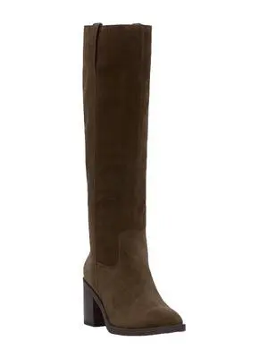 Lucky Brand Adana Knee High Suede Boot - Brown Bear