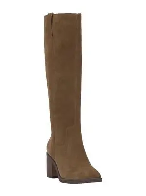 LUCKY BRAND Lucky Brand Adana Knee High Suede Boot With Stacked Heel