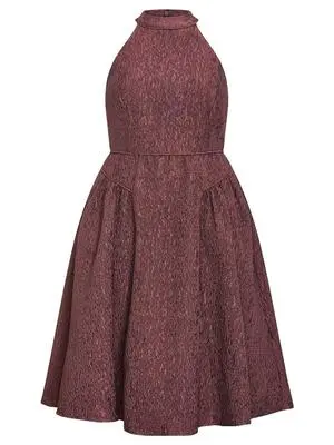 City Chic City Chic Textured Sleeveless Jacquard Midi Dress Rose