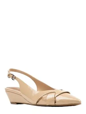 DONALD PLINER Wedge Pointed Toe Slingback Pump - Sand
