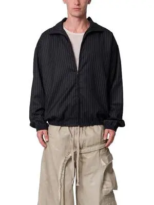 Mnml Striped Track Jacket - Black
