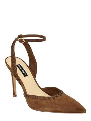 Nine West Kenedy Ankle Strap Stiletto Pumps - Medium Brown
