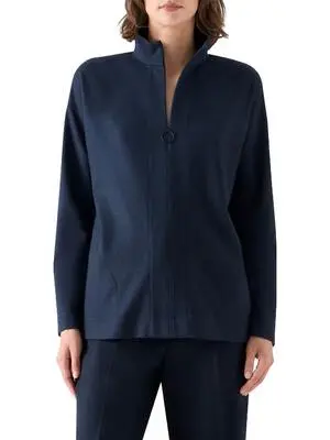 Akris Wool Jersey Half-zip Sweatshirt - Navy