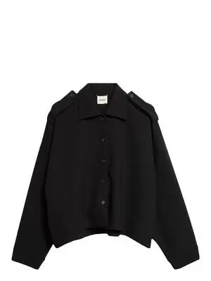 Khaite Bodine Oversized Button-up Top - Black