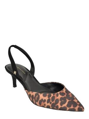 Tommy Hilfiger Tommy Hilfiger Pointed Toe Slingback Kitten Heel Pumps Tan