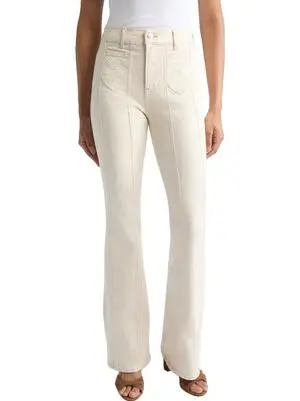 Veronica Beard Beverly Skinny Flare Leg Jeans - Ecru
