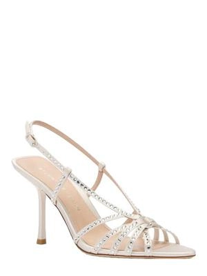STUART WEITZMAN Carlyle Embellished Stiletto Sandal - Cream/cream