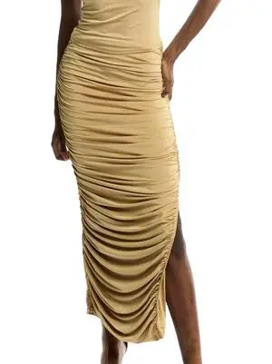 LBLC THE LABEL Ricky Rouched Midi Skirt - Sunburst