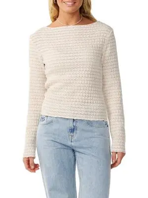 Rip Curl Bossa Nova Textured Long Sleeve Top - Bone