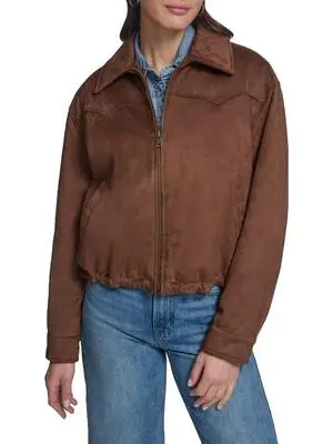 LEVI'S Western Yoke Faux Suede Bomber Jacket - Maple